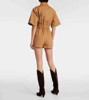 Max Mara Angora Cotton Drill Playsuit - Brown
