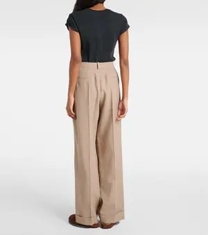 THE ROW Tor Wide-leg Pants - Beige