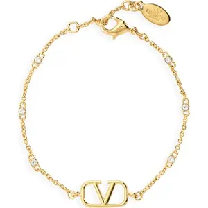 Valentino Garavani Vlogo Swarovski Crystal Bracelet - Oro Crystal Gold Shade