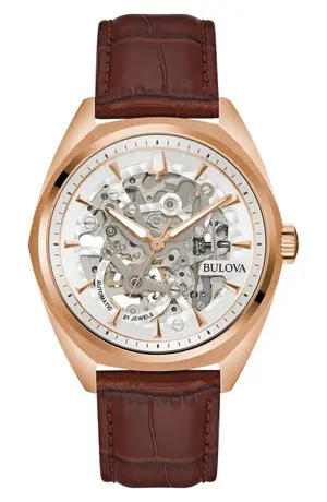 Bulova Surveyor Automatic Strap Watch - Rose Goldone
