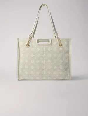 Maje Clover Print Canvas Tote Bag