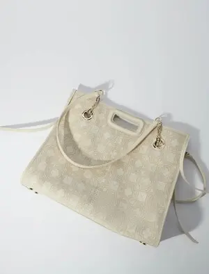 Maje Clover Print Canvas Tote Bag