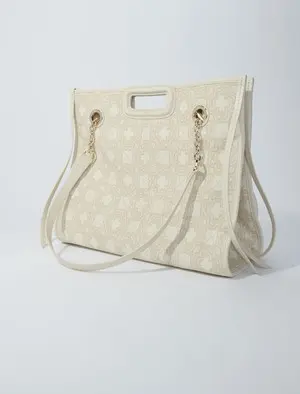 Maje Clover Print Canvas Tote Bag