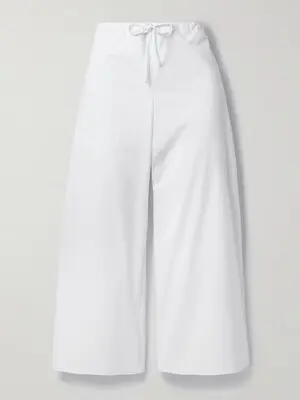 Women's Cropped Wide-Leg Drawstring Pants