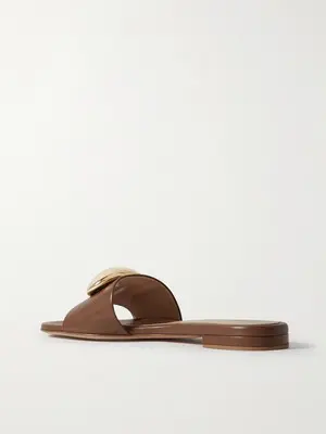 GIANVITO ROSSI Embellished Leather Slides