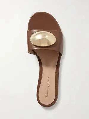 GIANVITO ROSSI Embellished Leather Slides