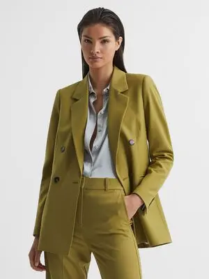 REISS Iris Double-breasted Wool-blend Blazer