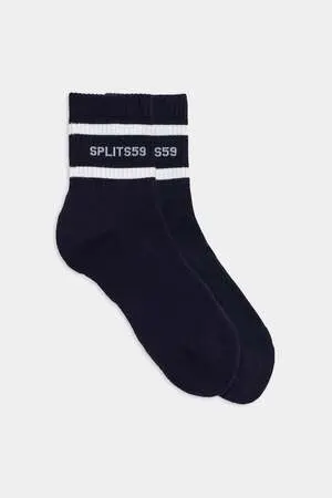 Splits59 SPLITS59 Logo Stripe Quarter Socks Indigo/white