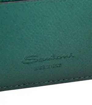 Santoni Leather Card Holder - Green