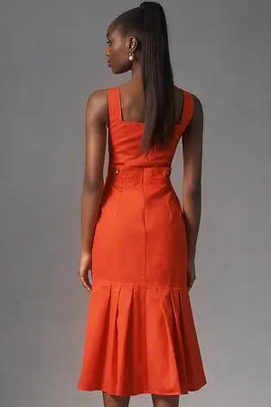 Hunter Bell Giselle Sleeveless Square-neck Midi Dress