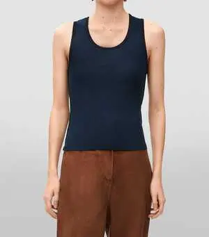 Loewe Silk Logo-embroidered Tank Top