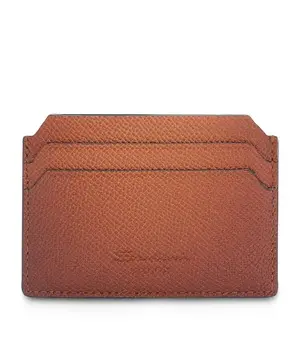 Santoni Leather Card Holder - Brown