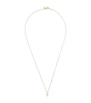 PERSEE Yellow And Diamond Symbols Cross Necklace - Gold