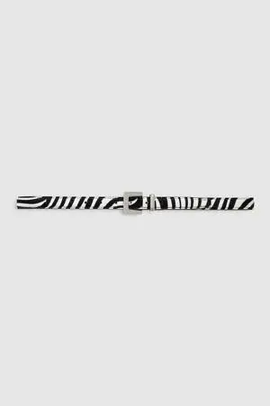 ANINE BING Nicola Leather Belt - Zebra