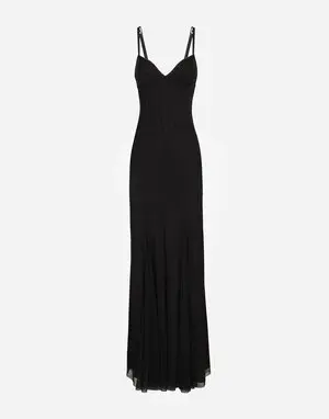 Dolce & Gabbana Long Tulle Slip Dress With Corset Details