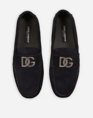 Dolce & Gabbana Suede Driver Loafers With Dg Logo