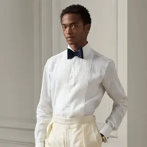 Ralph Lauren Linen French Cuff Tuxedo Shirt