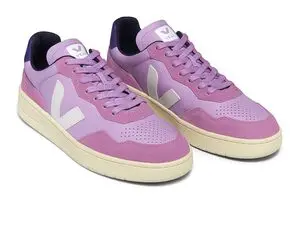 VEJA VEJA V-90 Lace-Up Leather Sneakers Pink