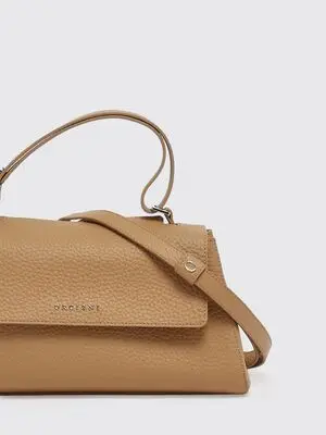 Orciani Hammered Leather Sveva Baguette Bag - Biscuit