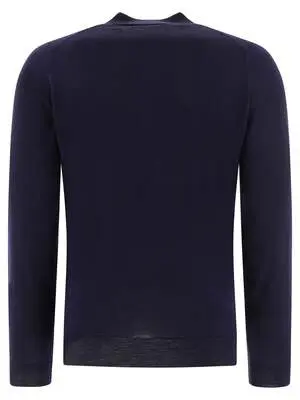 John Smedley Belper' Merino Wool Polo Shirt - Blue