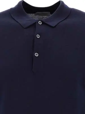 John Smedley Belper' Merino Wool Polo Shirt - Blue