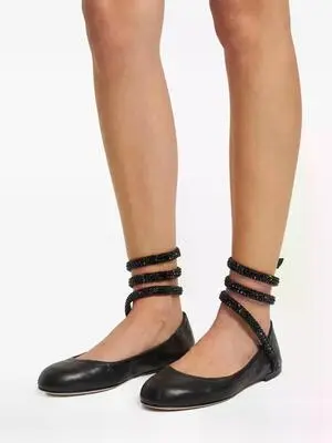 Rene Caovilla Cleo Crystal-embellished Ballerina Shoes