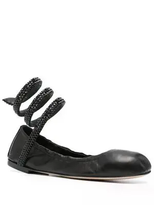 Rene Caovilla Cleo Crystal-embellished Ballerina Shoes