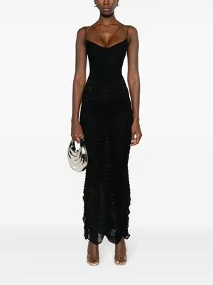 MUGLER Mesh Fitted Midi Dress