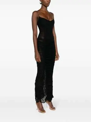 MUGLER Mesh Fitted Midi Dress