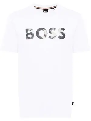 BOSS Logo-appliqué Cotton T-shirt - White