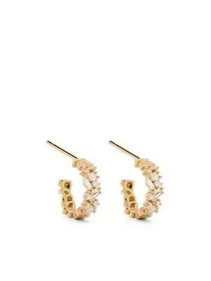 SUZANNE KALAN 18kt Yellow Diamond Hoop Earrings - Gold