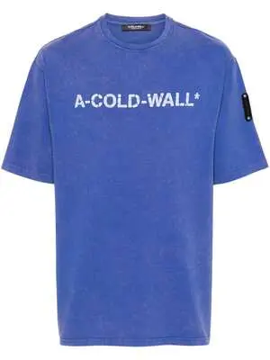 A-COLD-WALL* Overdye Logo Cotton T-shirt - Blue