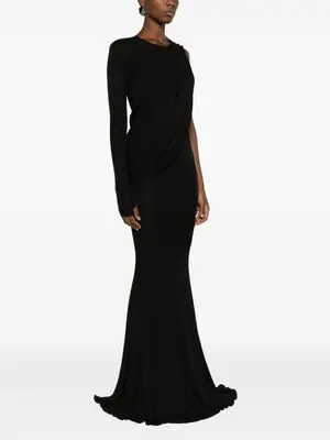 ANDREĀDAMO Asymmetric Draped Maxi Dress