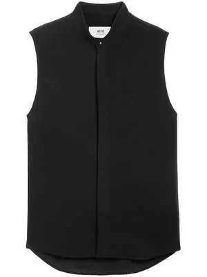 AMI Paris De Coeur-embroidery Sleeveless Shirt