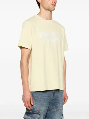 Maison Kitsuné Handwriting-print Cotton T-shirt - Yellow