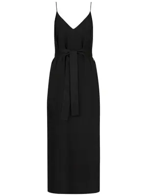 Armani Exchange Belted Patterned Jacquard Maxi Dress