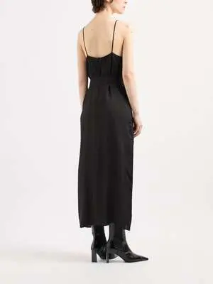 Armani Exchange Belted Patterned Jacquard Maxi Dress