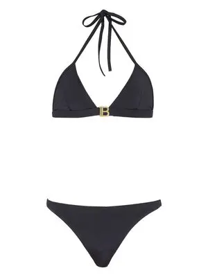 Balmain Logo-print Triangle Bikini Set - Black