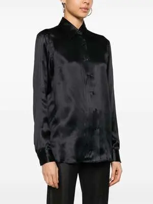 TOM FORD Silk Shirt With Pintuck Detailing - Black