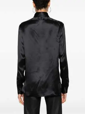 TOM FORD Silk Shirt With Pintuck Detailing - Black