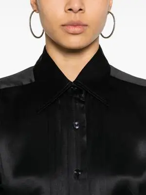 TOM FORD Silk Shirt With Pintuck Detailing - Black