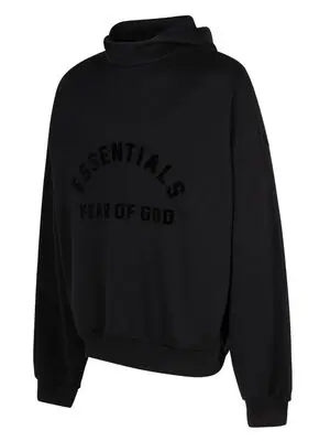 Fear Of God Logo-print Drop-shoulder Hoodie - Black