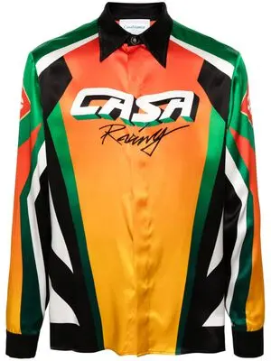 Casablanca Moto Sport Silk Shirt - Orange