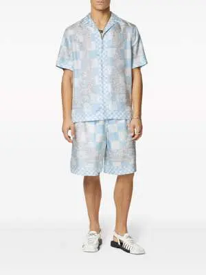 Versace Medusa Contrasto Silk Shorts - Blue
