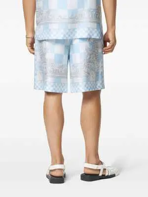 Versace Medusa Contrasto Silk Shorts - Blue