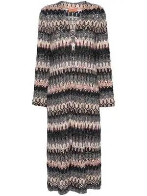 MISSONI Zigzag Metallic Long Cardigan