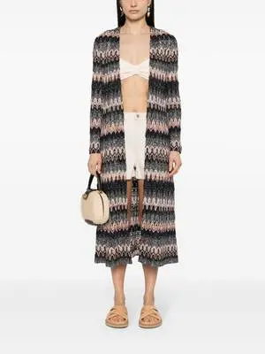 Missoni Zigzag Metallic Long Cardigan - Black