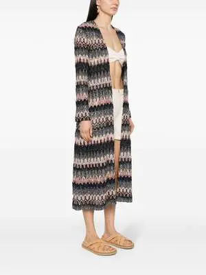 Missoni Zigzag Metallic Long Cardigan - Black