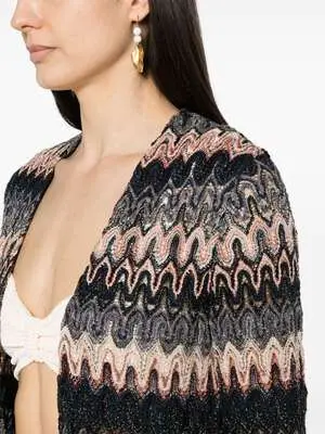 Missoni Zigzag Metallic Long Cardigan - Black