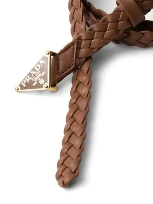 Prada Braided Leather Belt - Brown